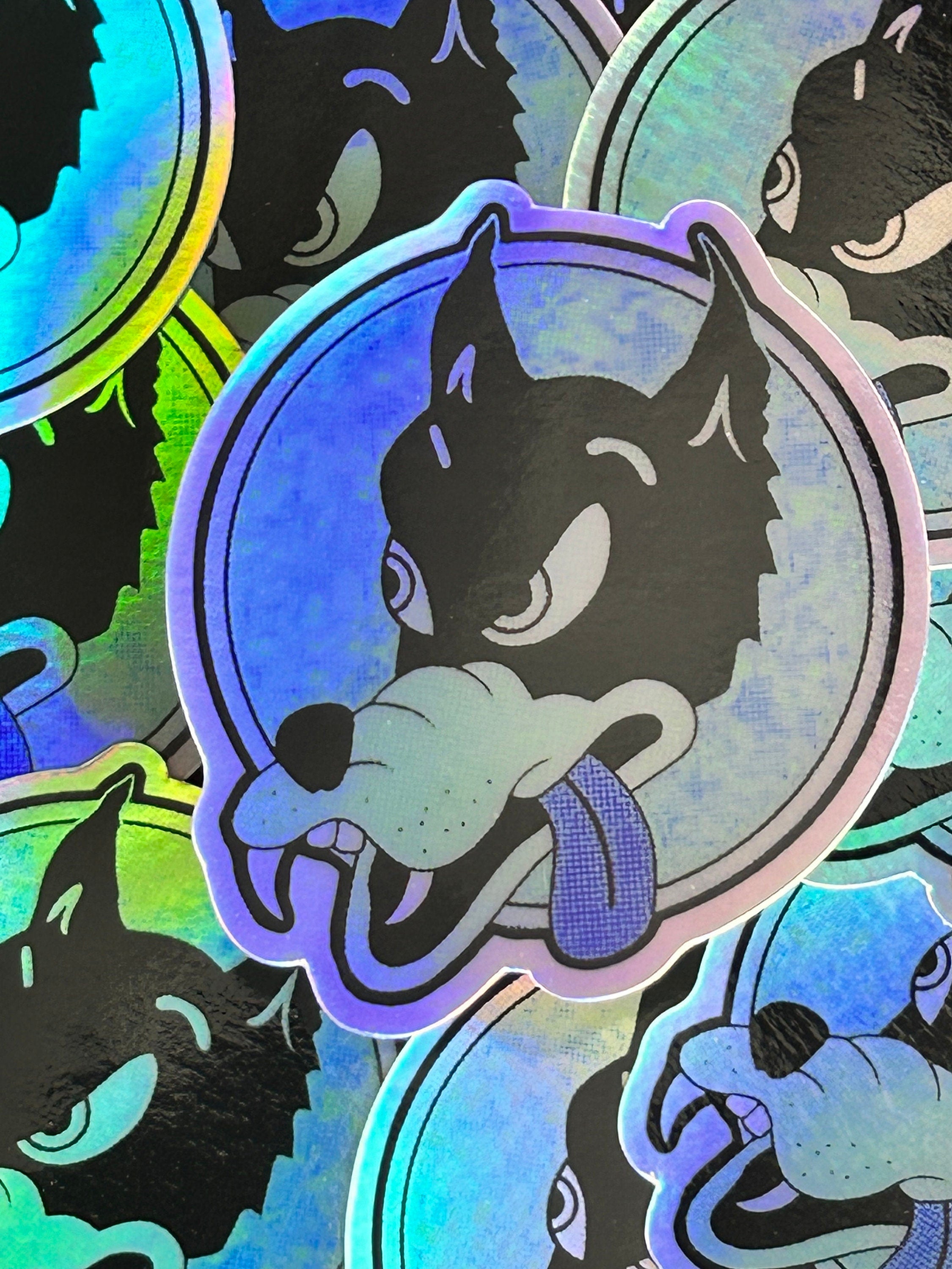 Arctic Blue Holo Dire Wolf / 3.5” inch Grateful Dead Sticker Decal / W ...